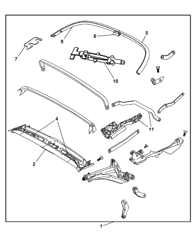 2008 Chrysler Crossfire Convertible Top Frame Assembly