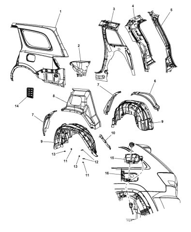 Rear Quarter Panel - 2020 Dodge Durango