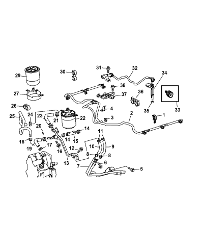 Fuel Filter & Fuel Return Lines - 2007 Dodge Sprinter 3500