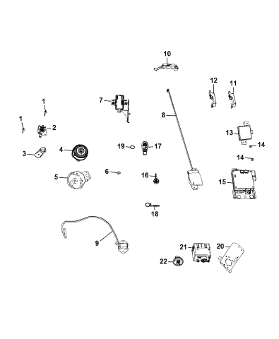 68105738AF - Genuine Mopar Module-Wireless Ignition Node