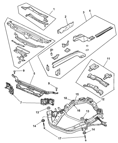 Frame, Front - 2000 Dodge Intrepid