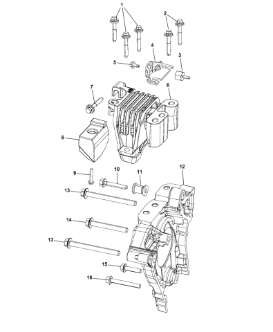 Engine Mounting Right Side - 2014 Jeep Cherokee