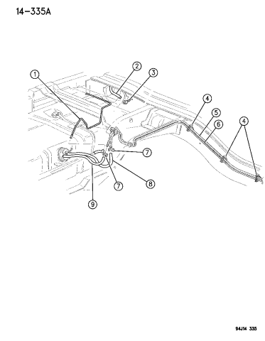 Fuel Lines, Rear - 1996 Jeep Cherokee