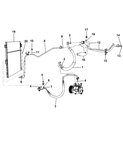 2011 Jeep Grand Cherokee A/C Plumbing - Mopar Parts Giant