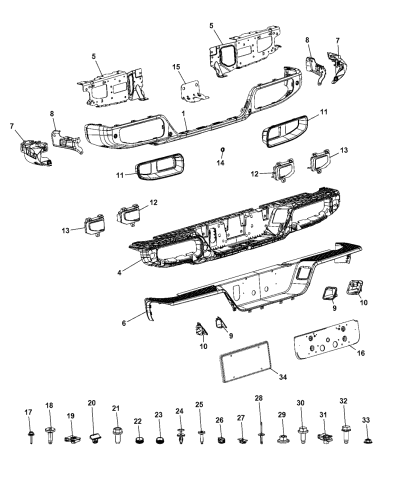 6KM15RXFAA - Genuine Mopar Rear