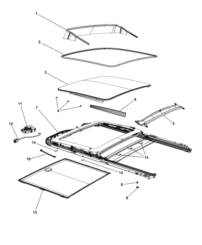 68346651AA - Genuine Mopar DEFLECTOR-SUNROOF Wind