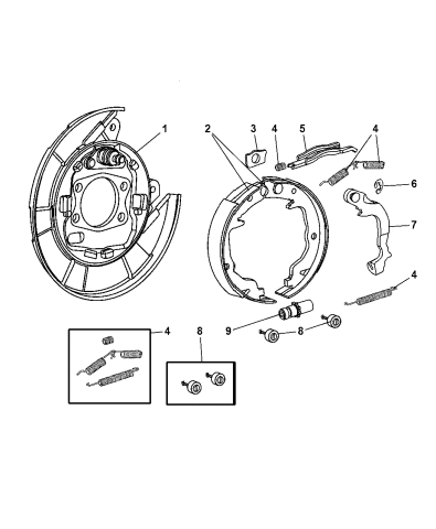 Parking Brake Assembly, Rear, Disc - 2007 Jeep Compass