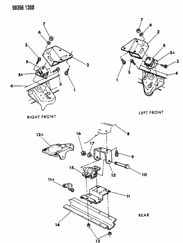 Engine Mounting - 1990 Dodge D150