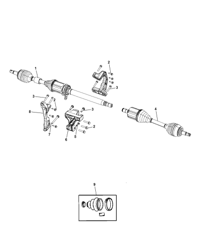 52123810AB - Genuine Mopar SHAFT-AXLE HALF