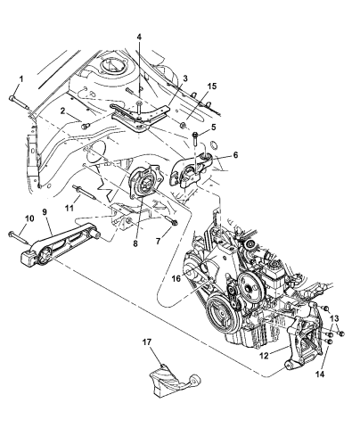 Mount, Front Engine - 2004 Dodge Neon