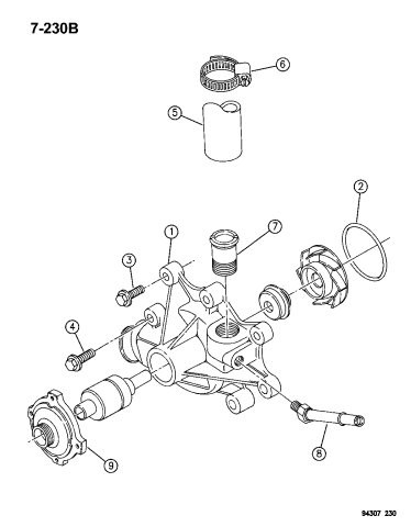 Water Pump & Related Parts - 1995 Dodge Ram 1500