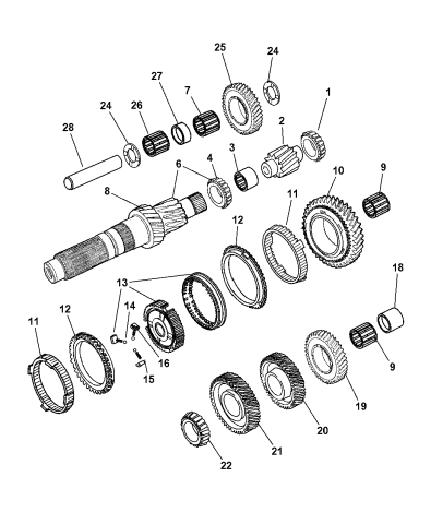 Gear Train of Manual Transmission - 2004 Dodge Ram 2500