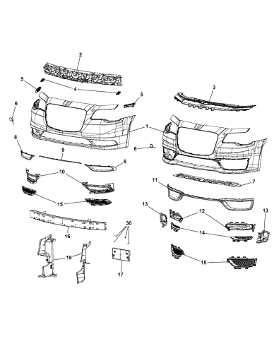 Fascia, Front - 2016 Chrysler 300