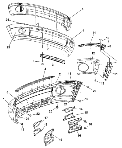 55077960AC - Genuine Mopar BEAM-FRONT BUMPER
