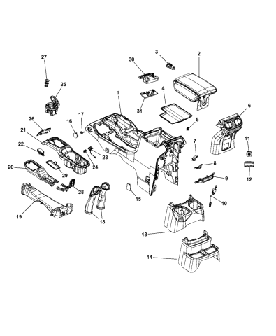 6KG06TX7AB - Genuine Mopar BEZEL-FLOOR CONSOLE