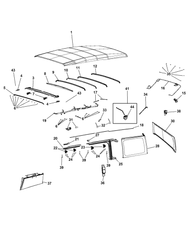 68446890AA - Genuine Mopar Arm-Folding Top Rear