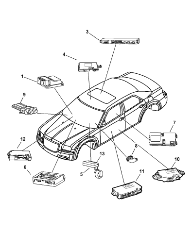 Modules, Located In Interior Areas Of Vehicle - 2005 Chrysler 300