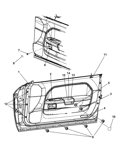 Front Door Trim Panel - 2013 Dodge Challenger