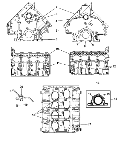 Engine Cylinder Block And Hardware - 2010 Dodge Charger