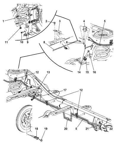 Lines & Hoses, Rear And Chassis - 2005 Dodge Durango