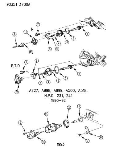 Cable, Speedometer With Pinion And Adapter of Automatic Transmission ...