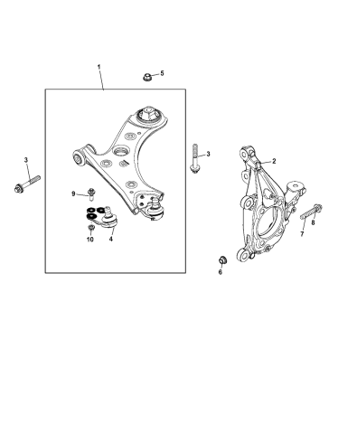 68335043AA - Genuine Mopar FASTENER-Lower Control Arm